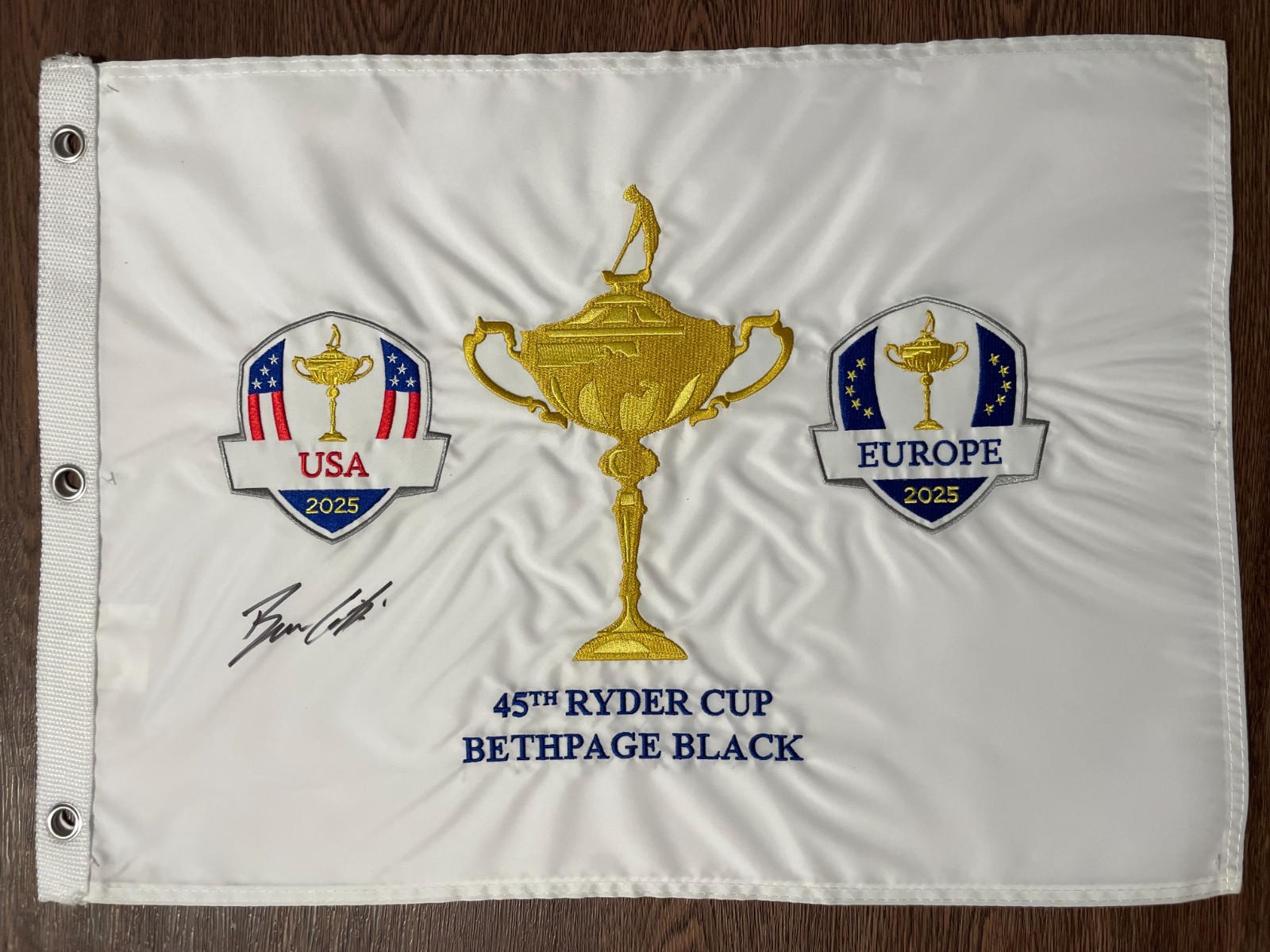 BEN GRIFFIN Signed OFFICIAL 2025 Ryder Cup Embroidered Golf Flag ...