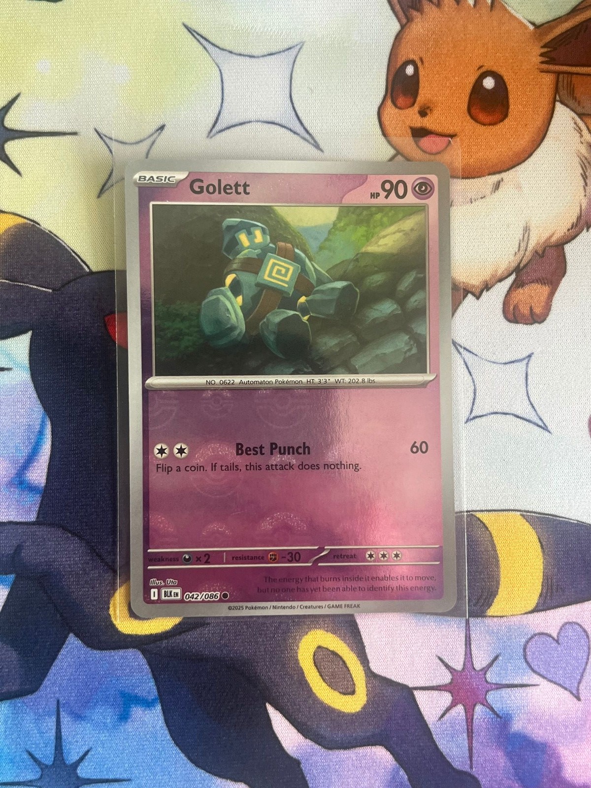 Golett 042/086 Common Black Bolt Pokemon Poke Ball Reverse Holo NM Card ...