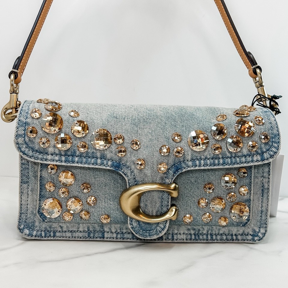 Coach Tabby Crystal Denim Bag 26 Crossbody Shoulder FAST SHIP | eBay