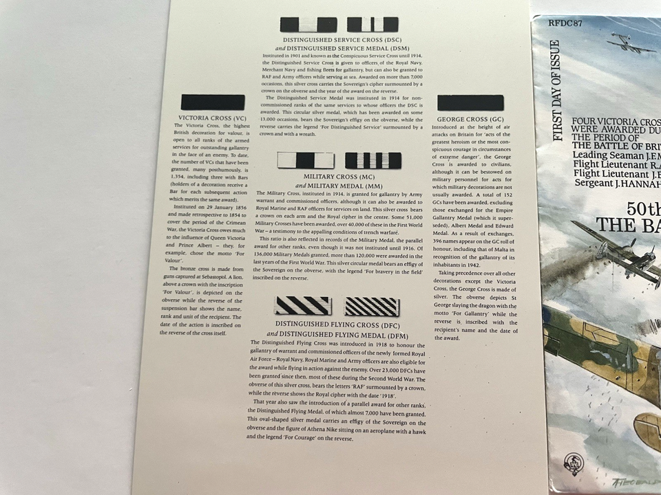 WING COMMANDER R A B LEAROYD VC SIGNED FLOWN COVER 50TH ANNIV BATTLE OF ...