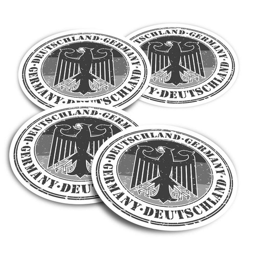 4x Round Stickers 10 cm - BW - Deutschland Germany Eagle #39800 | eBay