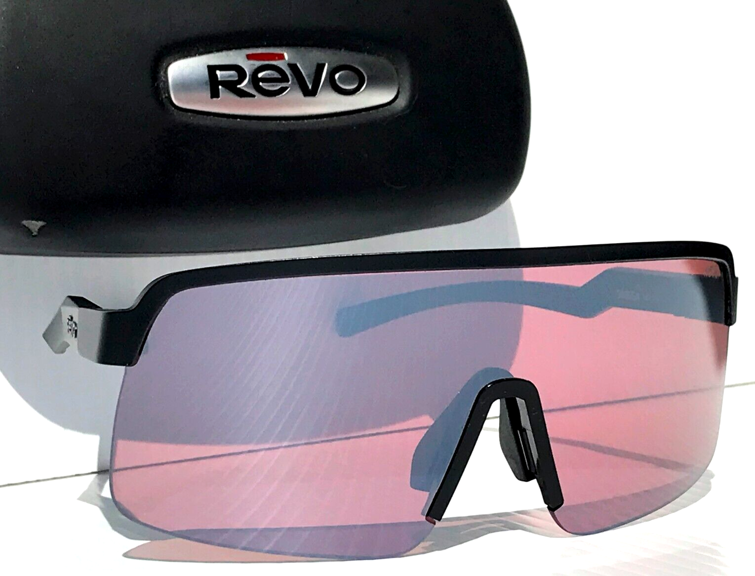 NEW REVO OMEGA Matte Black POLARIZED Drive Rose Lens Sunglass RE 1213 ...