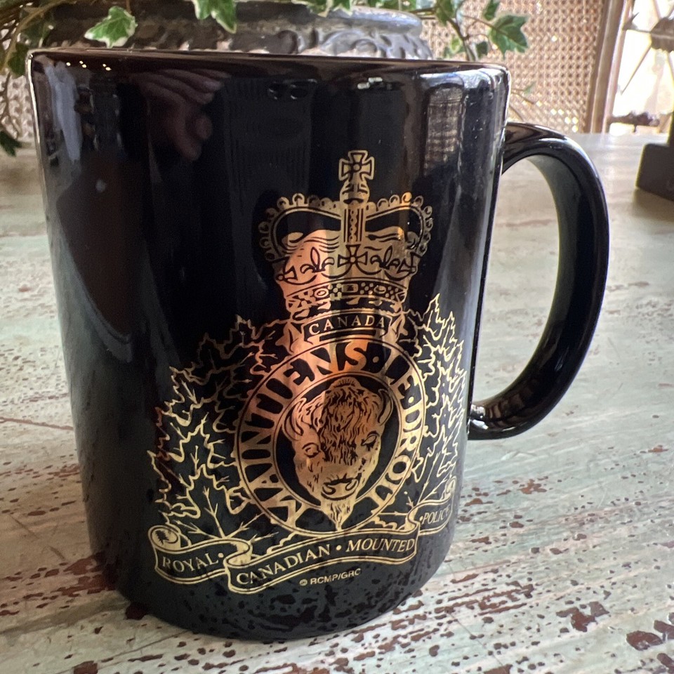 Vintage Royal Canadian Mounted Police Coffee Mug Cup RCMP Canada RARE 4 ...