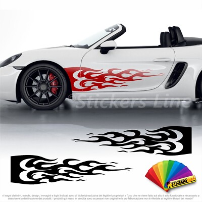Flames Car Tuning Stickers Mod. Flame 2 cm 150x32 Car Stickers Decals ...