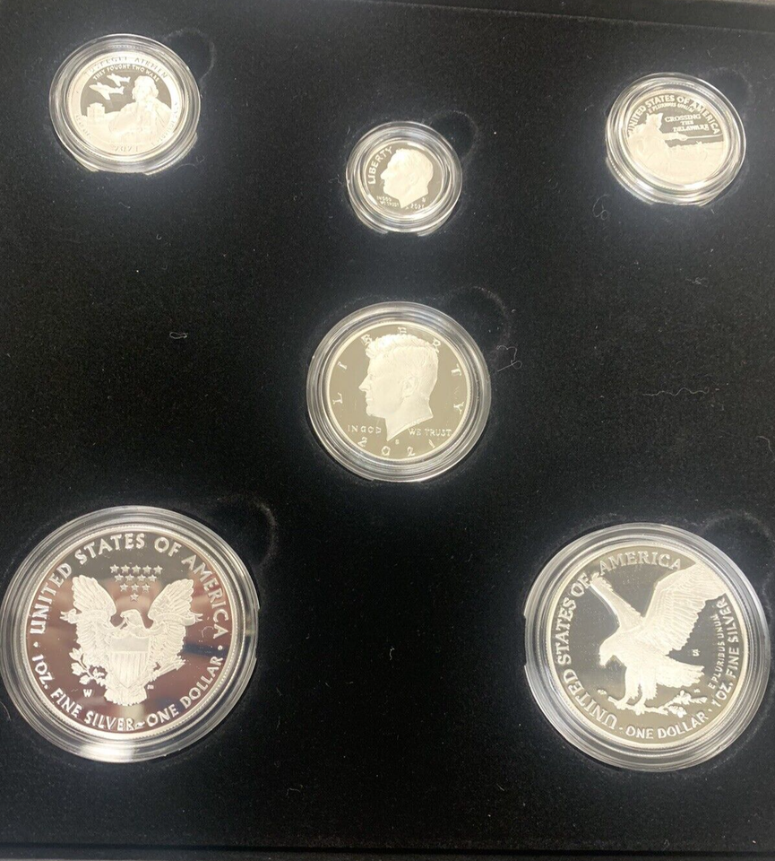 Limited Edition 2021 Silver Proof 6 Coin Set American Eagle Collection ...