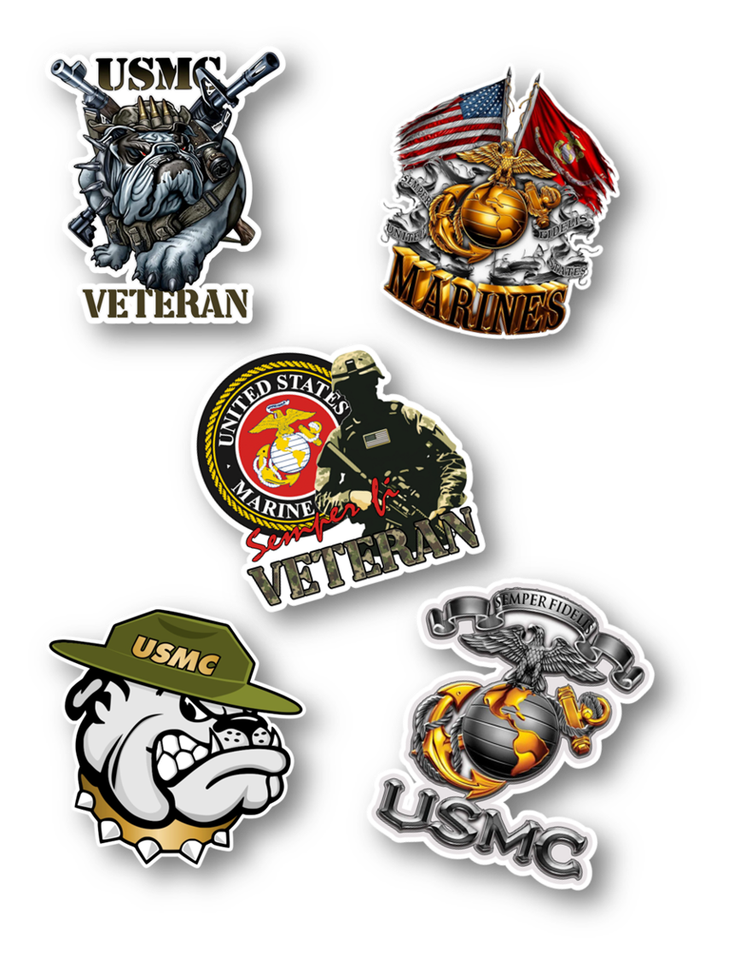 USMC Marine Corps Veterans Stickers - Patriotic Stickers for Cars ...