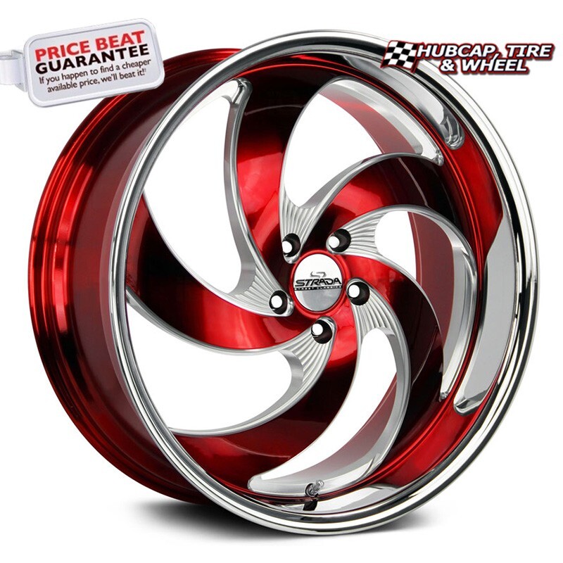 Strada Street Classics Retro 5 Red Milled-22X10-6X139.7 Bolt Pattern ...