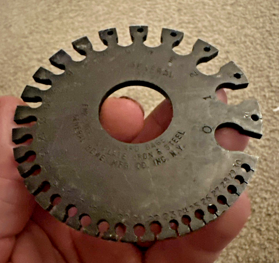 General USA Standard Gage Sheet Metal & Plate Iron Steel No.21 ...