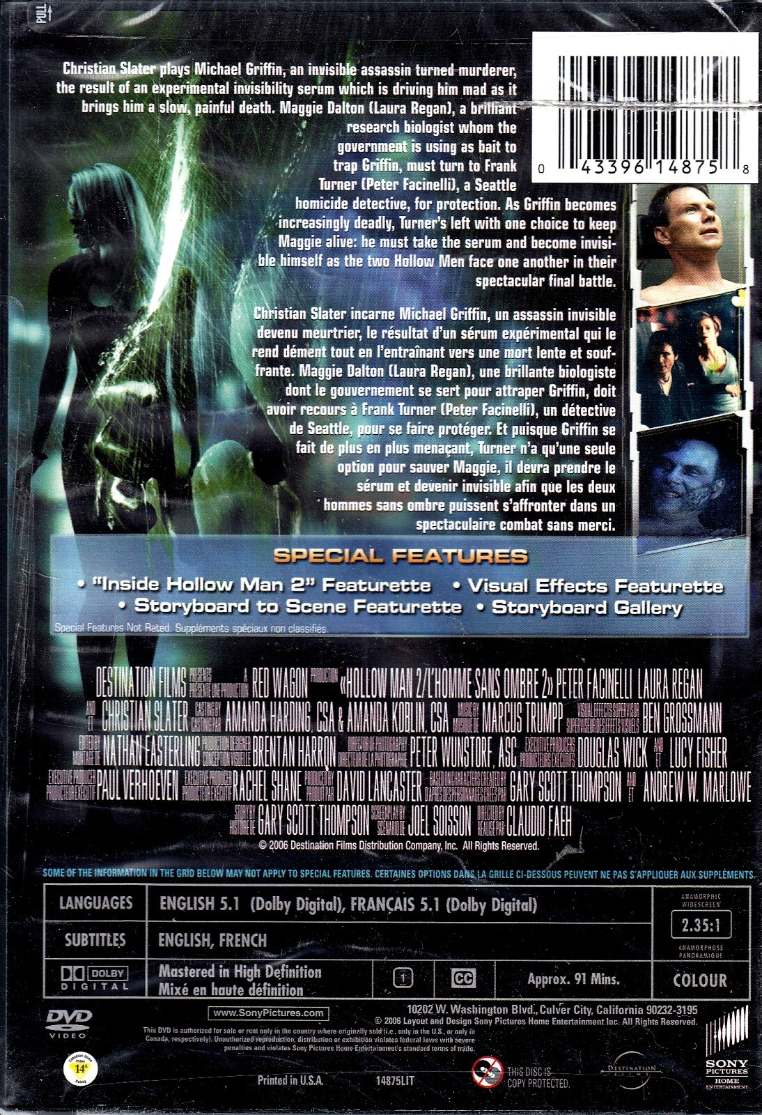 Hollow Man 2 - Christian Slater, William MacDonald, Laura Regan, New ...