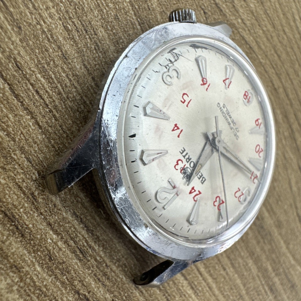 Vintage Belforte Swiss Automatic Watch 17 Jewels Military Dial Running ...
