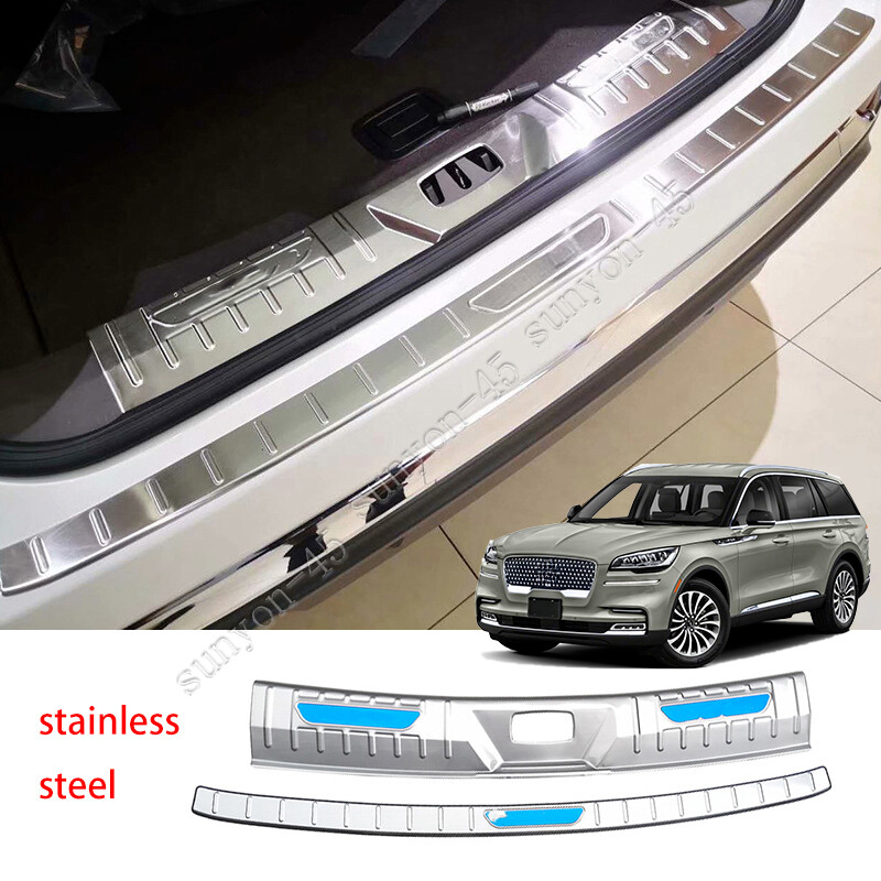 For Lincoln Aviator 2020-22 Inside+Outer Bumper Protector cover sill ...
