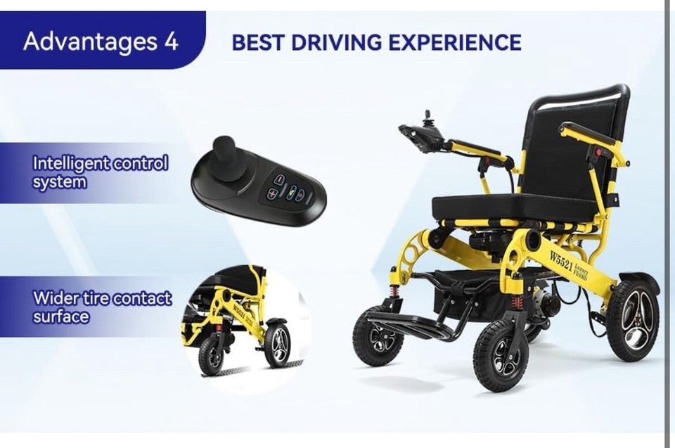 Compact Electric Motorized Wheelchair (yellow) Model # W5521 NEW! | eBay