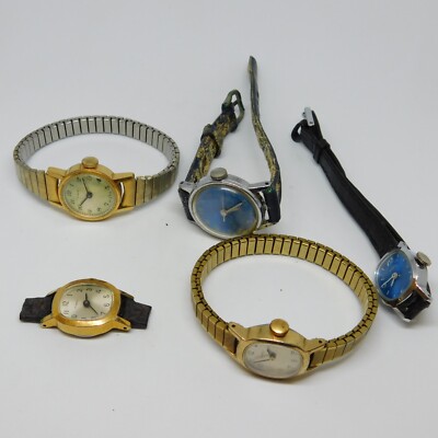 Mix Lot of 5 Vintage Timex Wind-up Analog Women's Watches | eBay
