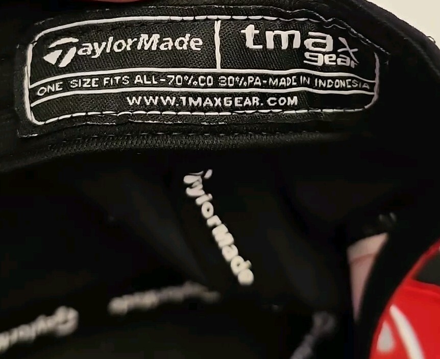 TaylorMade Golf Hat Adjustable Black & Fire Red TMax Gear NWT | eBay