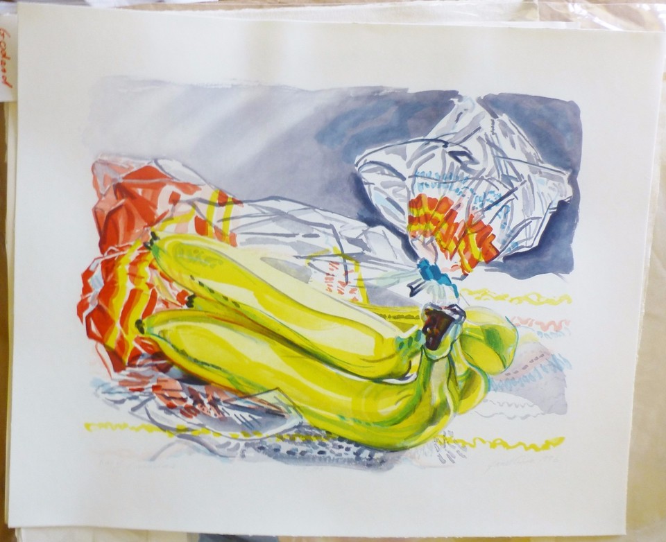 Janet Fish Bag of Bananas 1996 Hand signed sugarlift aquatint Etching ...