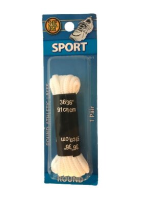 Shoe Gear Sport Round Athletic Shoe Laces, 36 Inch, White, One Pair | eBay