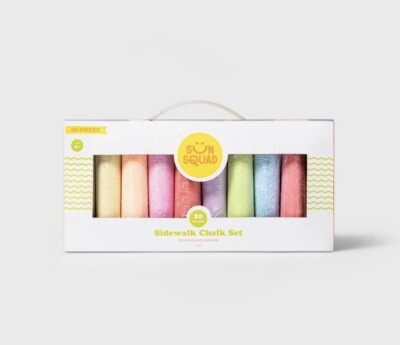 Sun Squad 20 Colors Sidewalk Chalk Set, Non-toxic and Washable, 60 ...