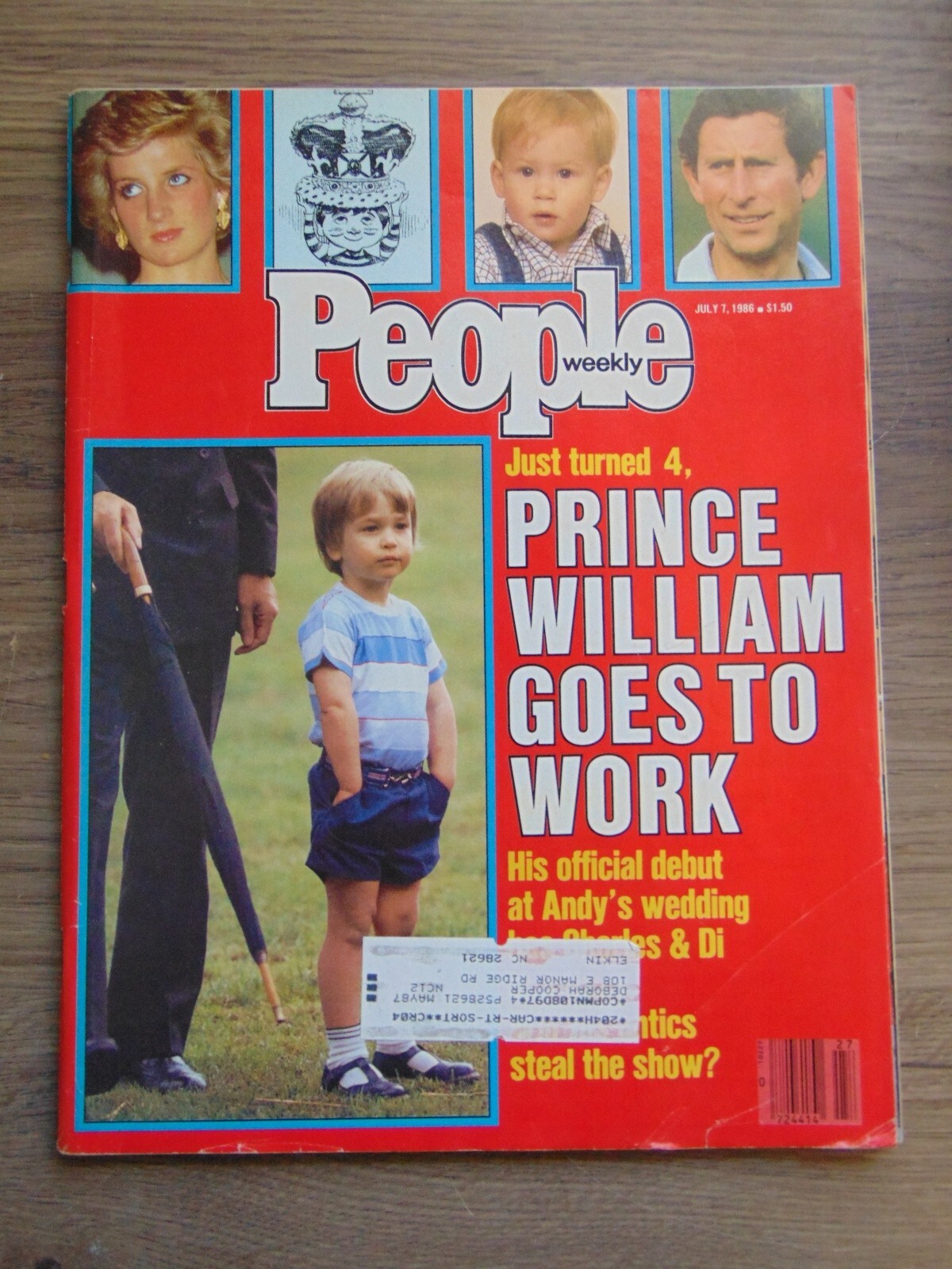 VTG People Weekly Magazine July 7 1986 Princess Diana, Prince Charles ...