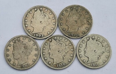 Five Liberty V Nickels with Five Different Dates! | eBay