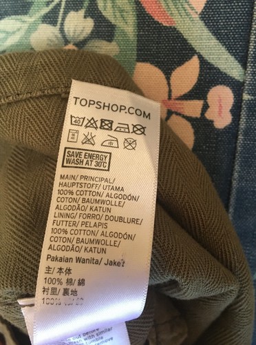 Topshop Women’s Khaki Green Utility Jacket US Sz US4 Army Military ...