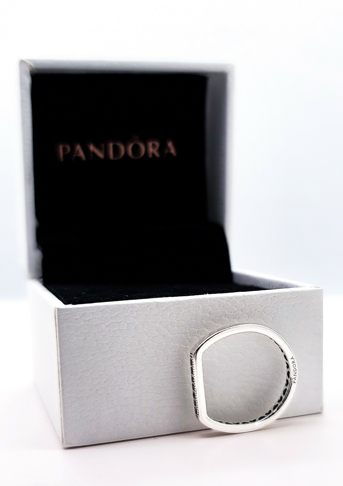NEW Authentic PANDORA 925 Ale Sparkling Crystals Bar Stacking Ring ...