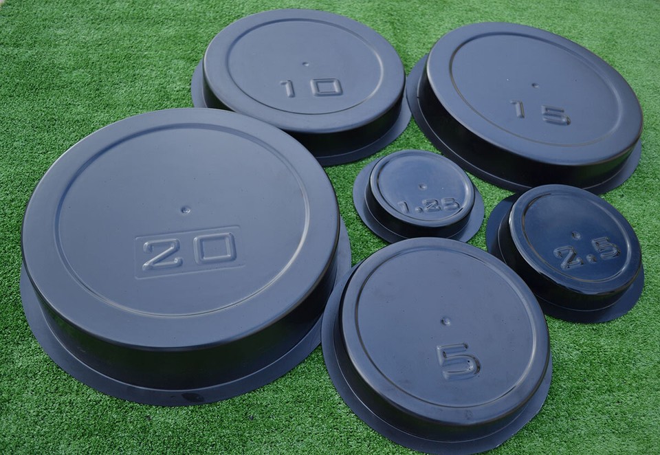 PLATES BARBELL DISCS 5 pcs Molds CONCRETE WEIGHT DISCS OLYMPIC LIFTING ...