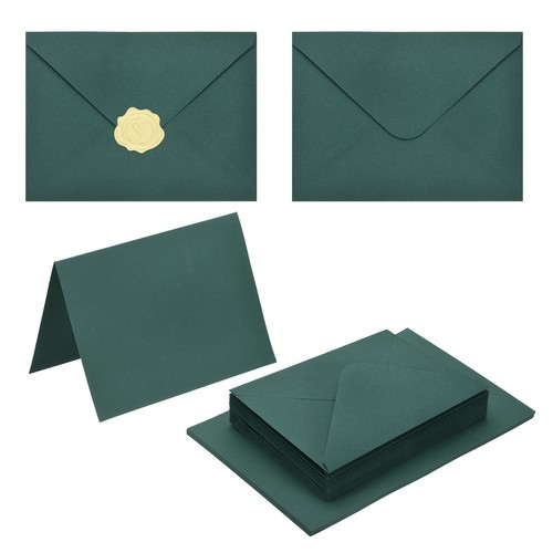 50Pack Dark Green 4x6 Envelopes, A6 Envelopes with Cards Stickers ...