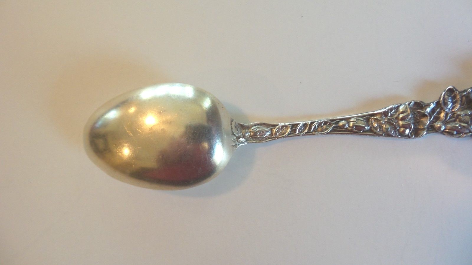 BAKER-MANCHESTER STERLING SILVER EMBOSSED FLORAL DEMITASSE SPOON, 15 ...
