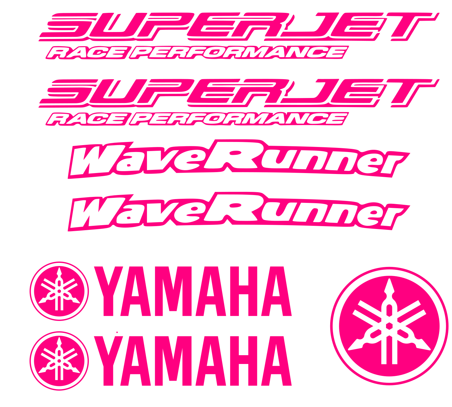 Superjet Graphics Kit PINK Decal Sticker Wrap Yamaha Super jet stickers ...