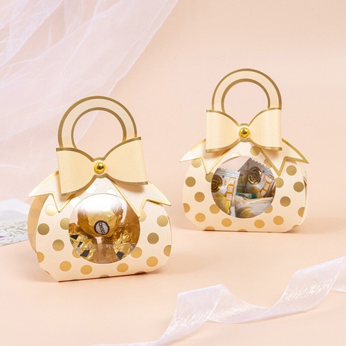 1-100X Spotty Handbags Bowknots Wedding Party Favour Gift Boxes Bridal ...