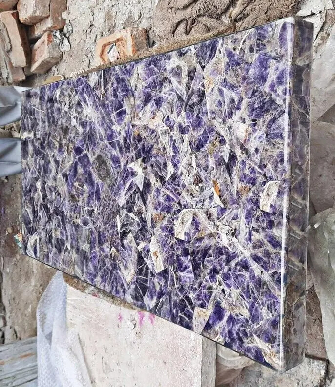 Buy Purple Quartz Countertop Natural Agate Stone Office Slab Top Father ...