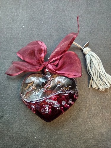 LENOX RUBY RED COLOR GEMS HEART LEAD CRYSTAL ORNAMENT | eBay