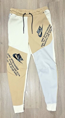 Nike Tech Fleece Men's Graphic Jogger Pants Sesame Black DM6480-252 SZ ...