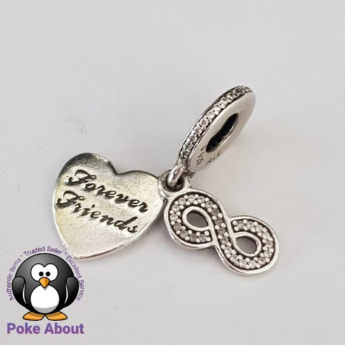 Authentic PANDORA Silver Forever Friends Heart Hanging Charm - 791948CZ ...