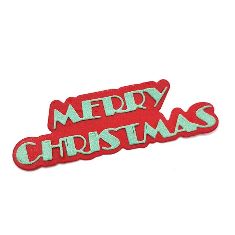 Merry Christmas Words Cutting Die Stencil for Creative Paper Art ...