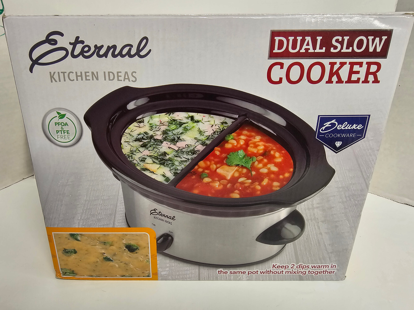 NEW Eternal Dual Dip Warmer Slow Cooker Dip or melted chocolate Great ...
