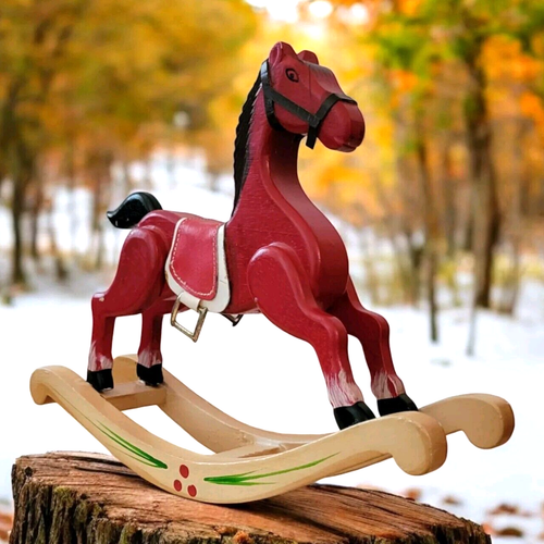 Rocking Horse Wood Toy Original Hand Painted 1960-1970s 13" Long ...