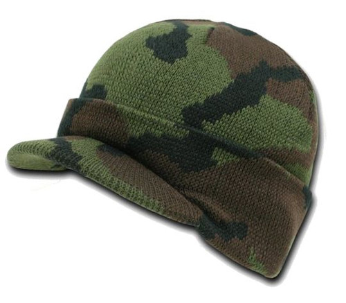 Beanie Beanies Plain GI Jeep Cap Caps Hat Visor Ski Knit Thick Warm ...