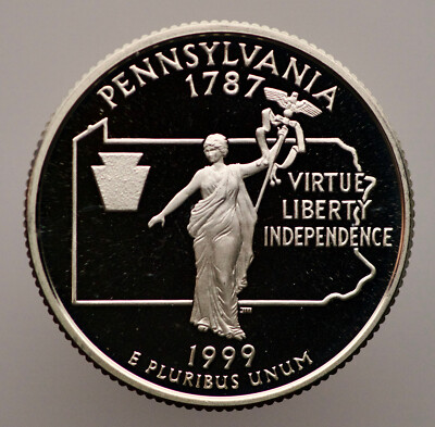1999-S Pennsylvania State Quarter - Gem Proof - 90% Silver - .1808 Troy ...