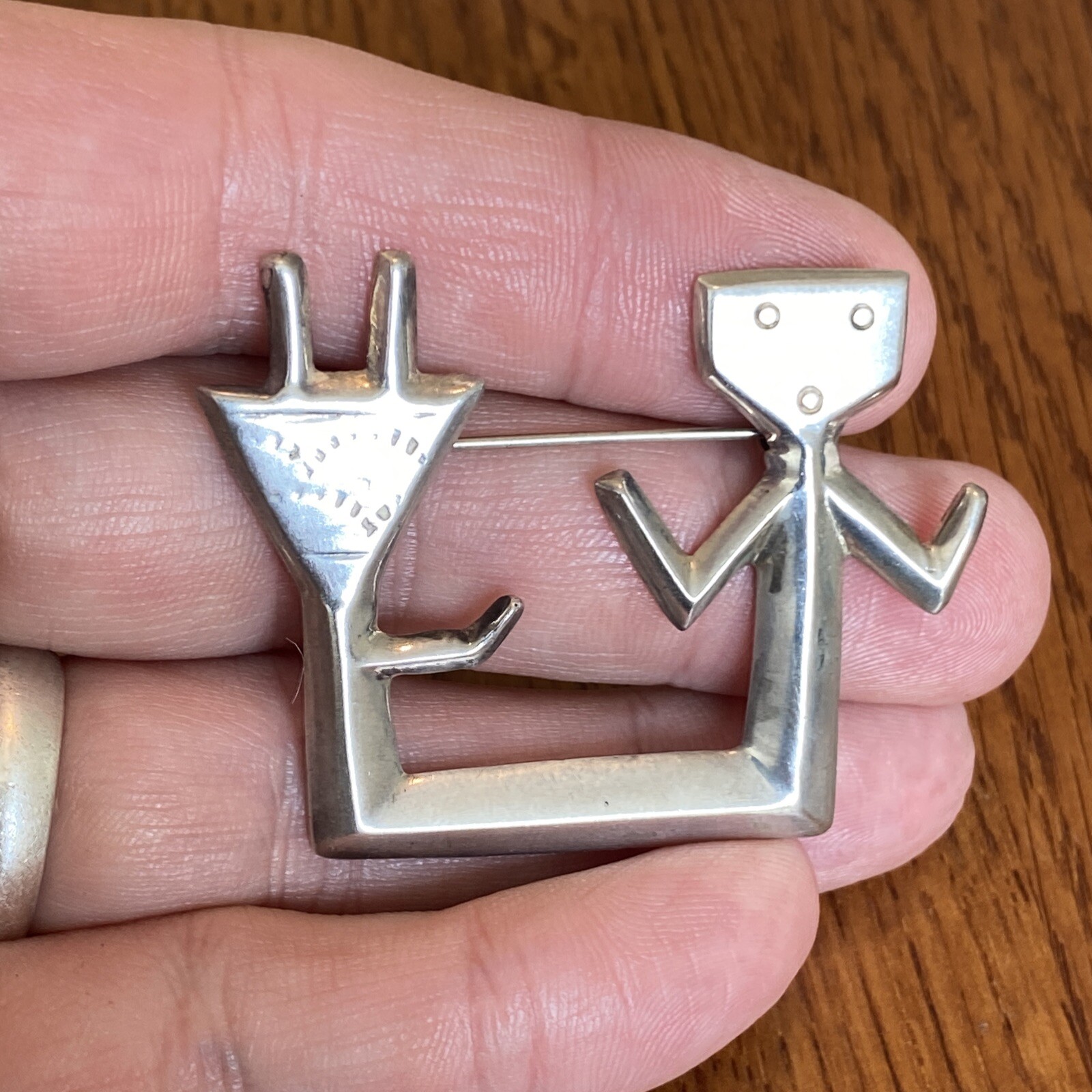 Patrick Yellowhorse Navajo large rainbow Yei Brooch s… - Gem