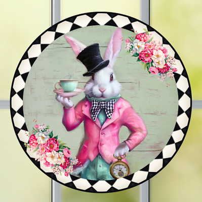 Vintage Bunny Rabbit WINDOW CLING Suncatcher Size 8" Round ...