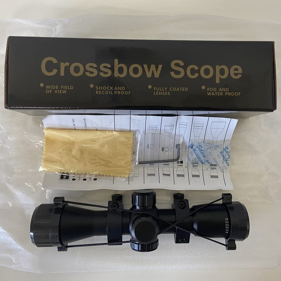 4x32 Crossbow Scope, Red and Green Illuminated Scope with Glass Etched ...