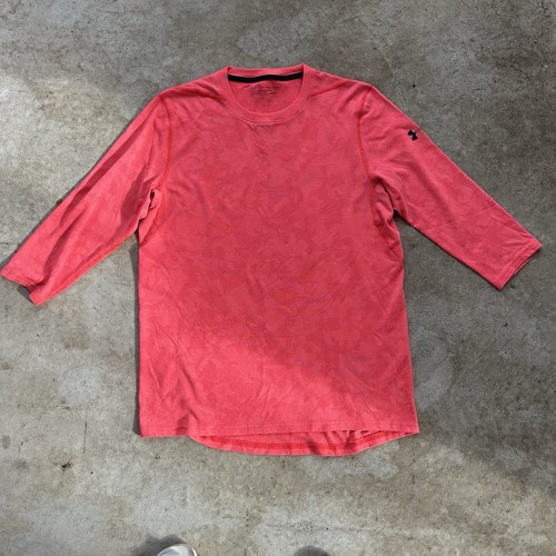 Under Armour Quarter Sleeve Compression Workout Shirt Size Large Orange ...