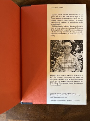 Farm by Richard Rhodes (1989, Hardcover, First Edition/1st Printing, DJ ...