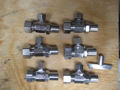 6 LOOSE KEY SUPPLY STOP VALVES -CHROME /ANGLE 5'8" od x 3/8" LOT OF 6 ...