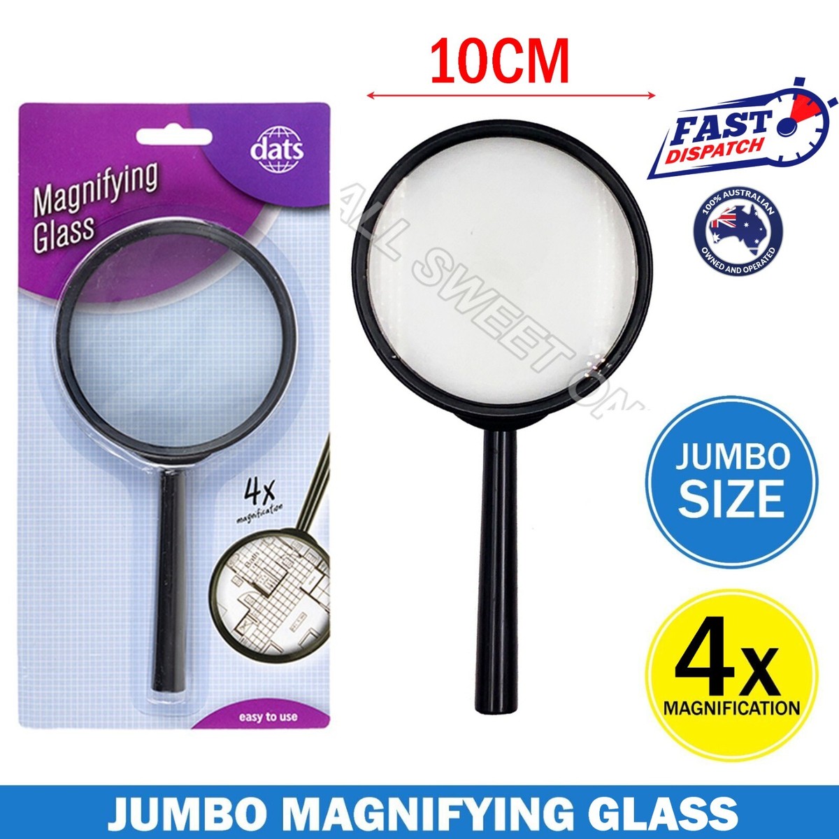 Jumbo Size Magnifying Glass 12 X Magnifying Glass With Handle 3X & 6X