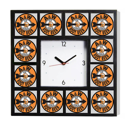 retro A&W Root Beer Ad promo around the Clock with 12 surrounding ...