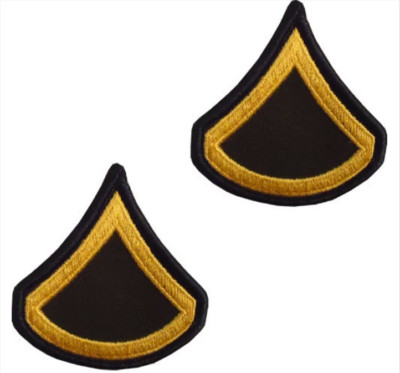 GENUINE U.S. ARMY CHEVRON: PRIVATE FIRST CLASS - GOLD EMBROIDERED ON ...