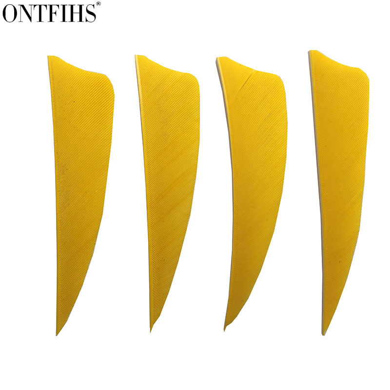 200pcs 3" Fluorescent Yellow Shield Fletches Feather Fletching | eBay