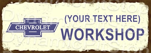 Chevrolet Logo-Large Custom Personalised Workshop Rustic Sign ...